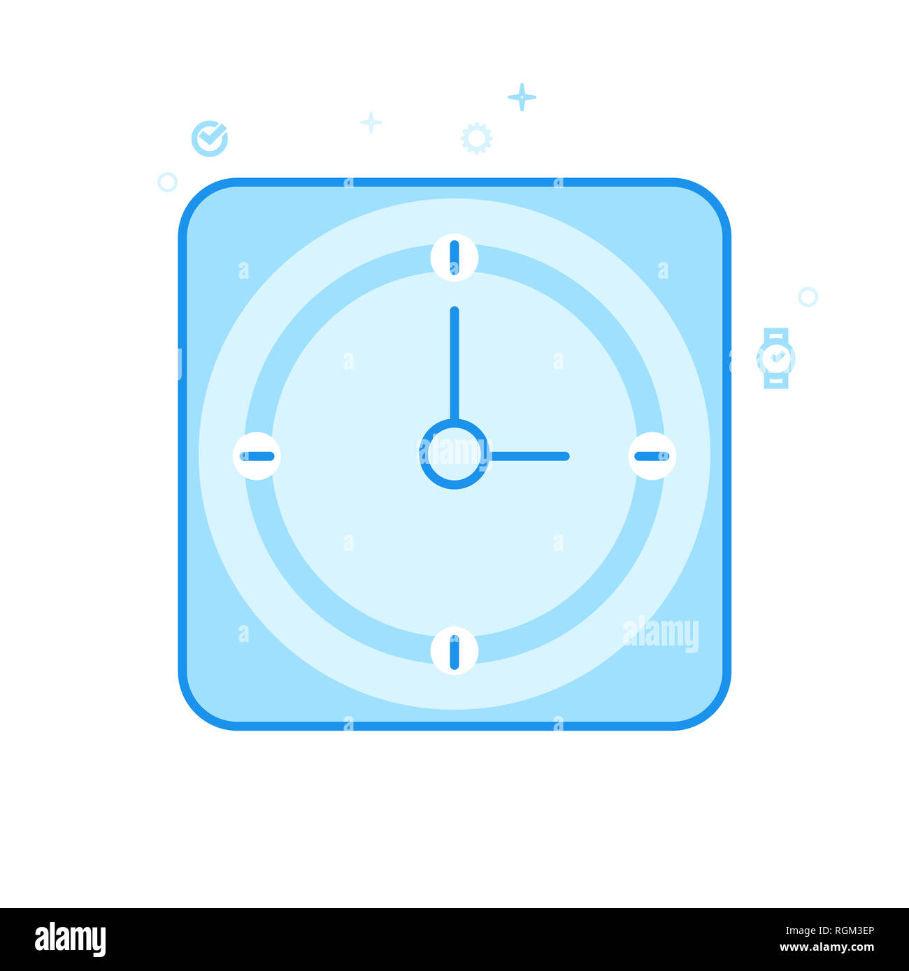 Square Clock Flat Icon. Classic Office Wall Clock Symbol, Pictogram ...