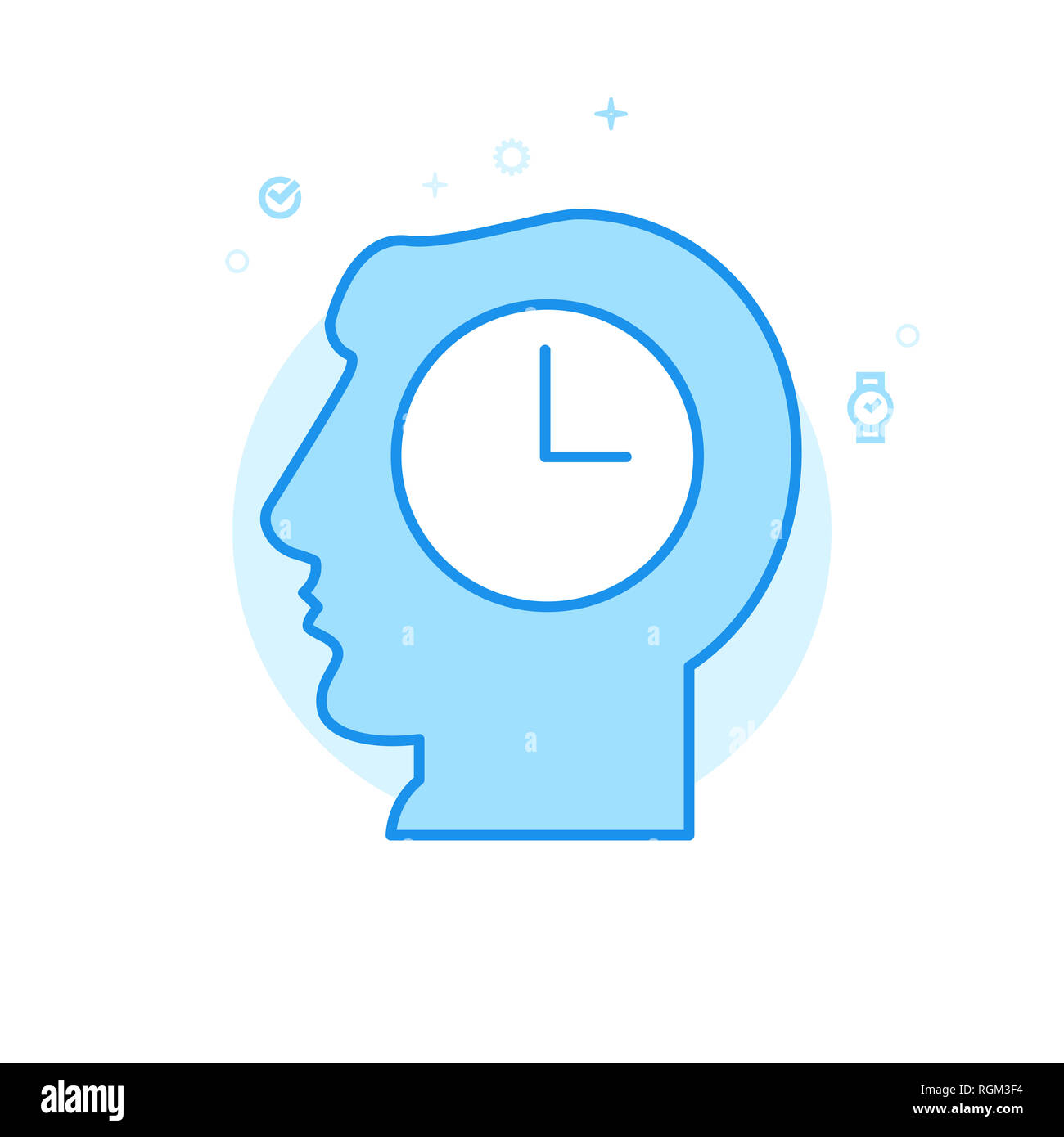 Time Management Flat Icon. Businessman, Business Planning Symbol ...