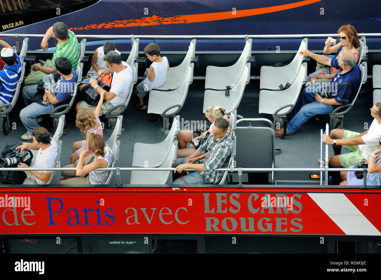 Tourists in Open-Top Tourist Bus or Sightseeing Bus Paris France Stock ...
