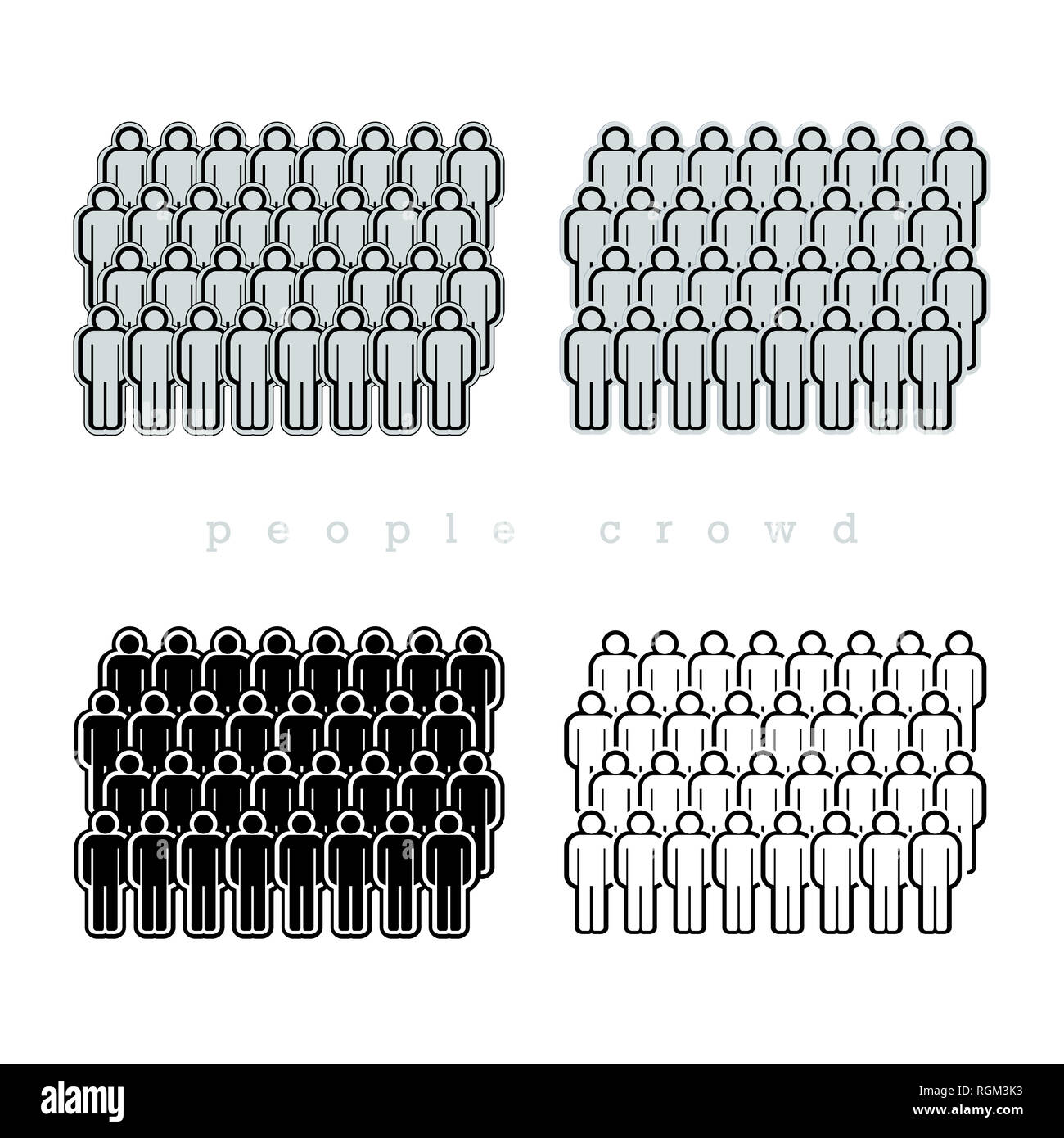 Four Different Groups of People. Target Group. Stylized People Crowds ...