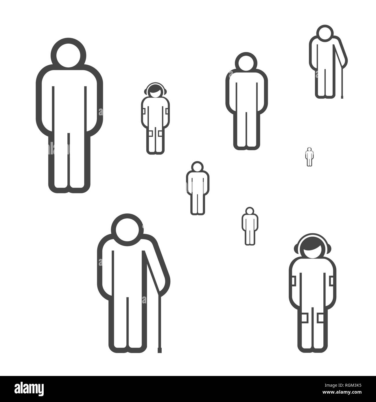 Infographics illustration music icons people icons Black and White ...