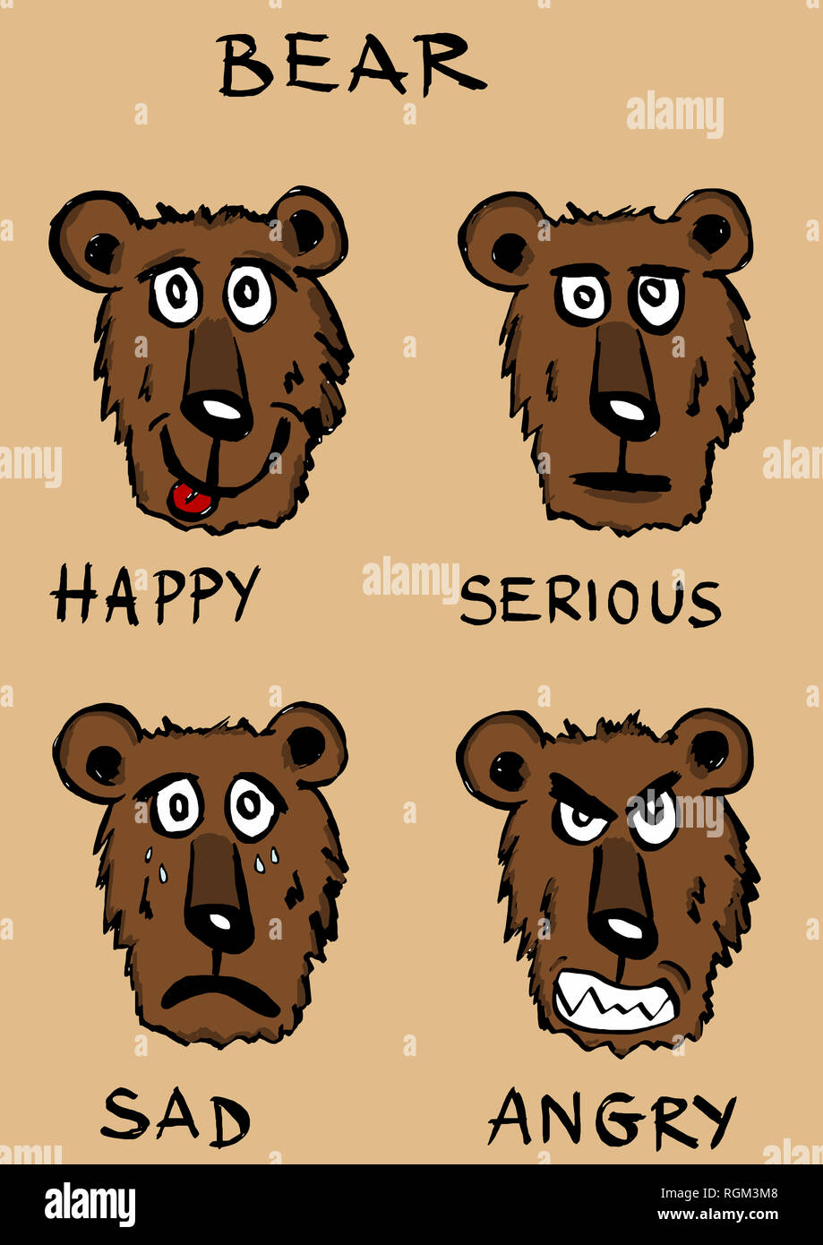 Image set of bear feelings Stock Photo - Alamy