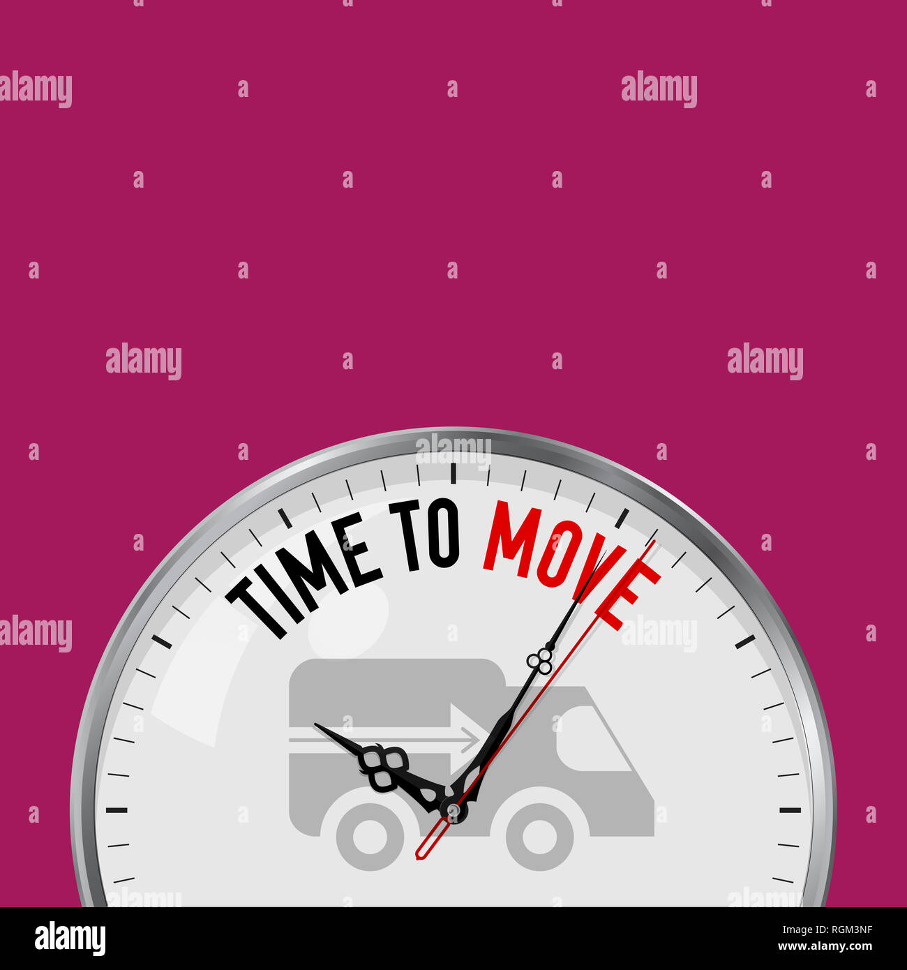 Time to Move. White Clock with Motivational Slogan. Analog Metal Watch ...