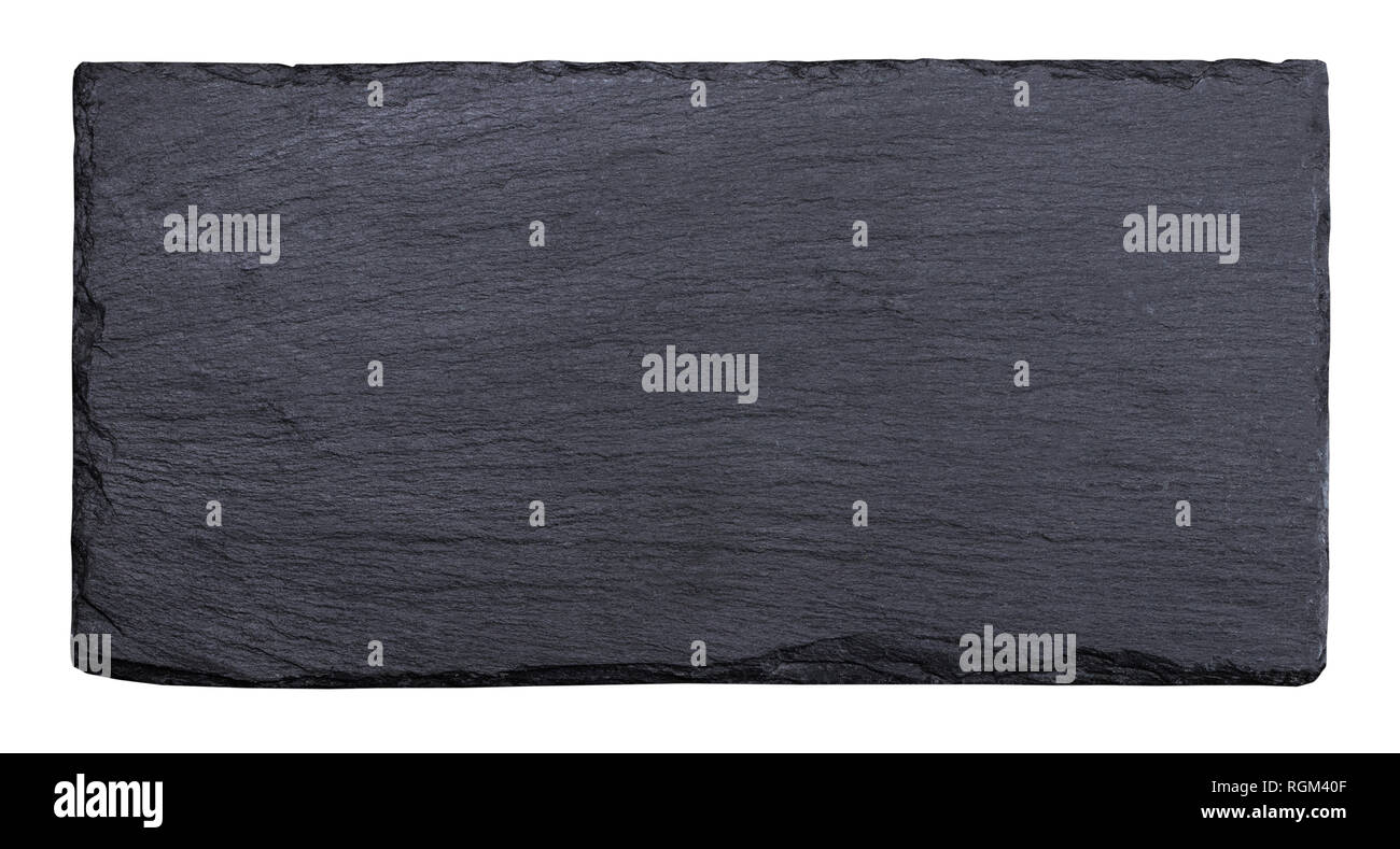 black slate plate isolated on white background with clipping path Stock ...