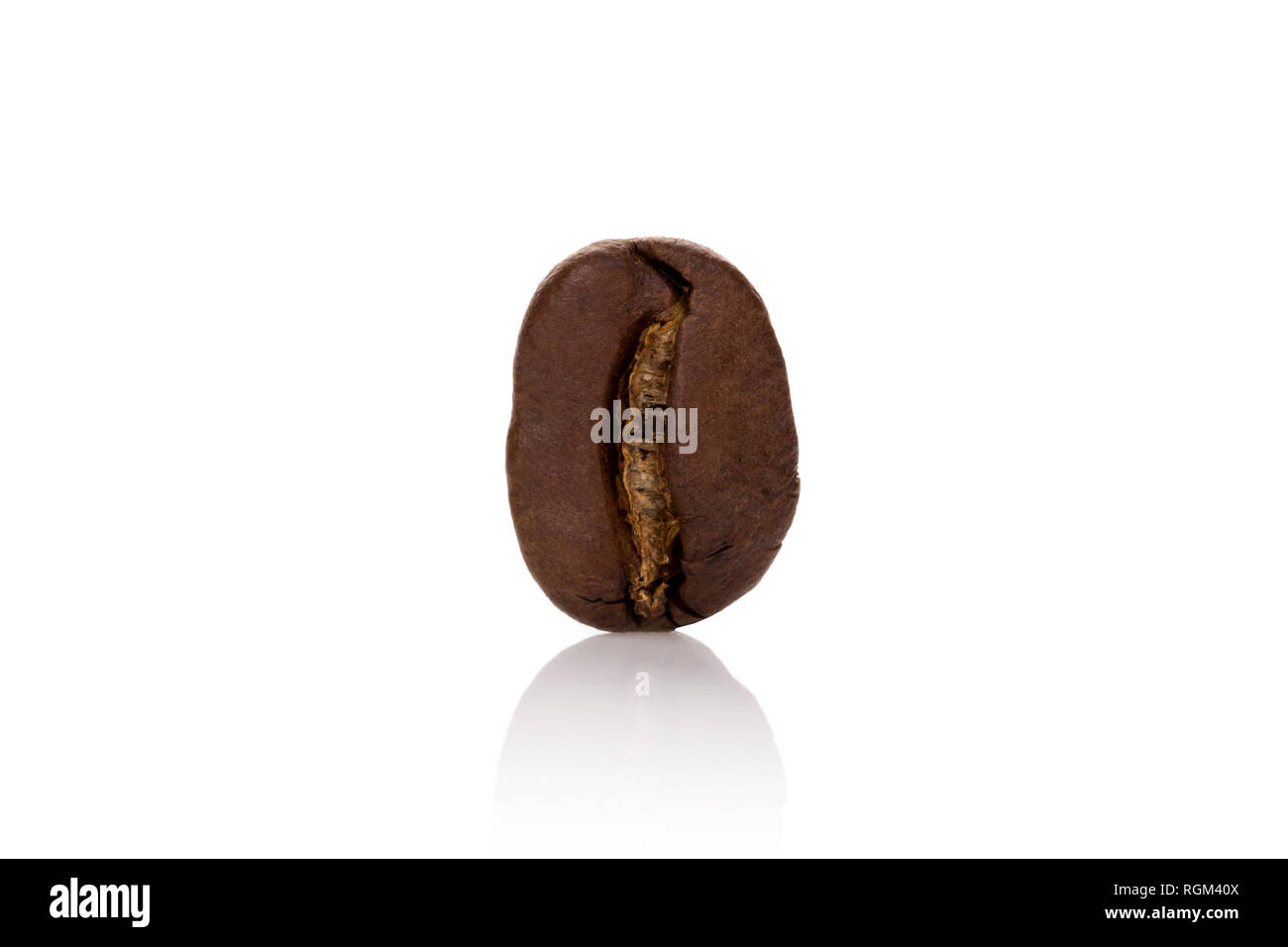 One single coffee bean isolated on white Stock Photo - Alamy