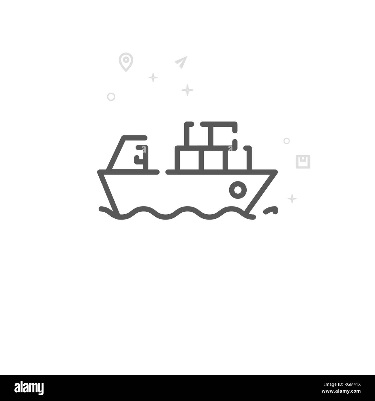 Container Ship Flat Icon Design High Resolution Stock Photography and ...