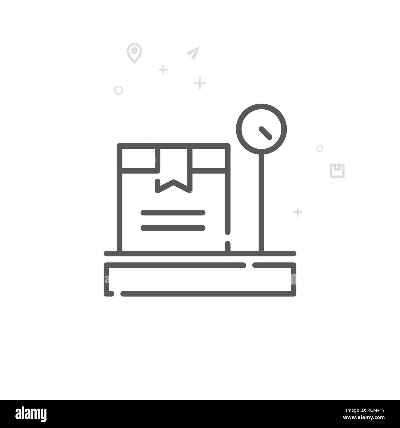 Weight Control Line Icon. Customs Clearance Symbol, Pictogram, Sign ...