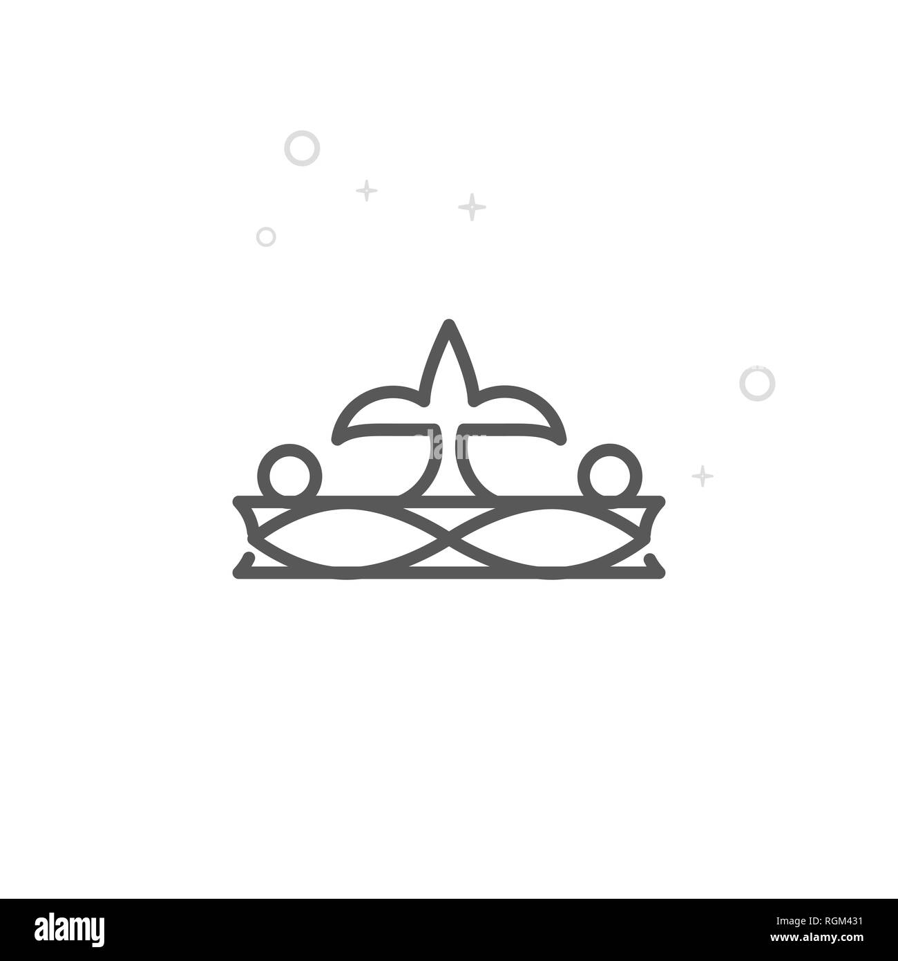 Diamond Tiara Line Icon. Royal Diadem Symbol, Pictogram, Sign. Light ...