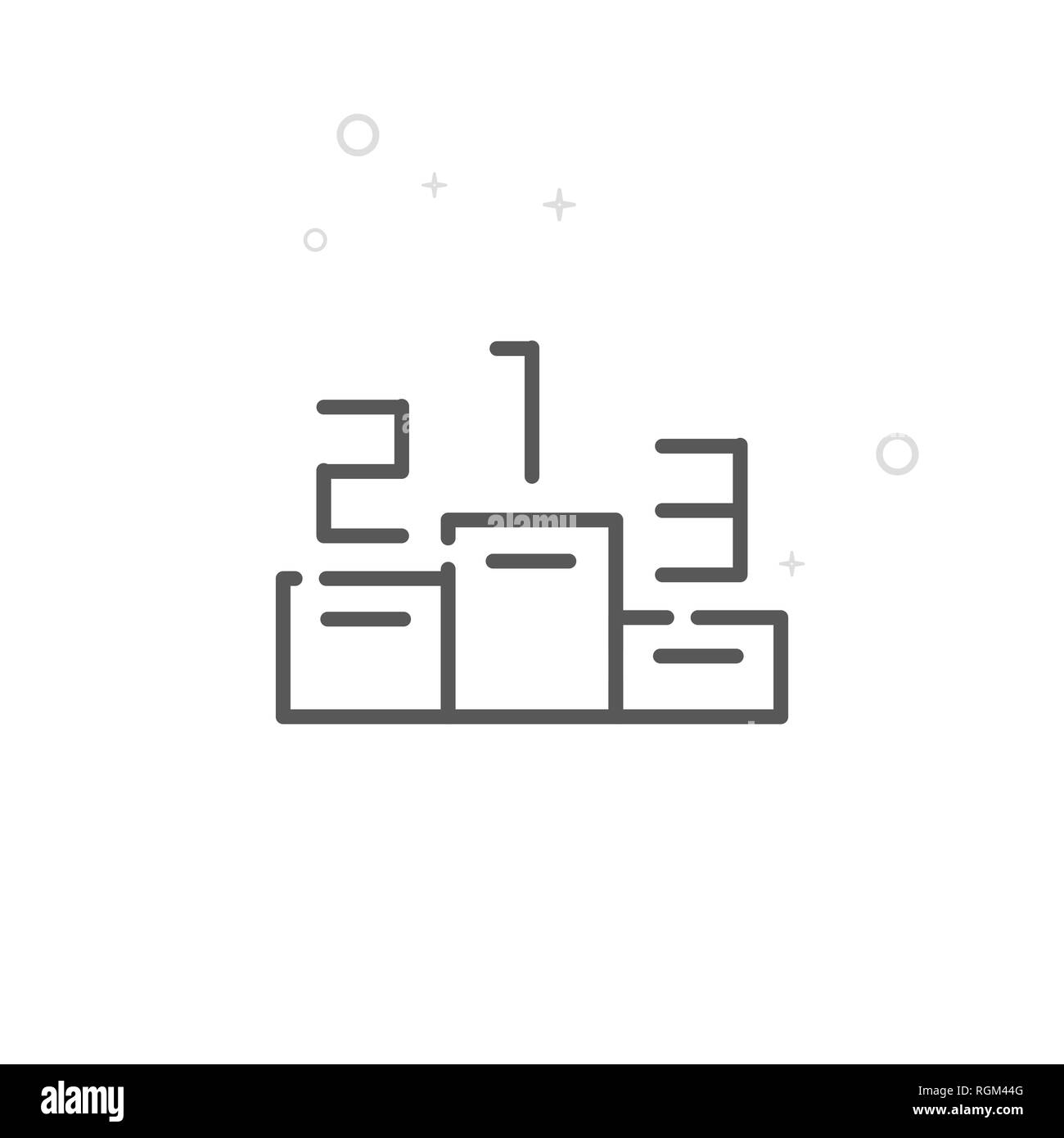 Winners Podium Line Icon. First, Second and Third Place Symbol ...