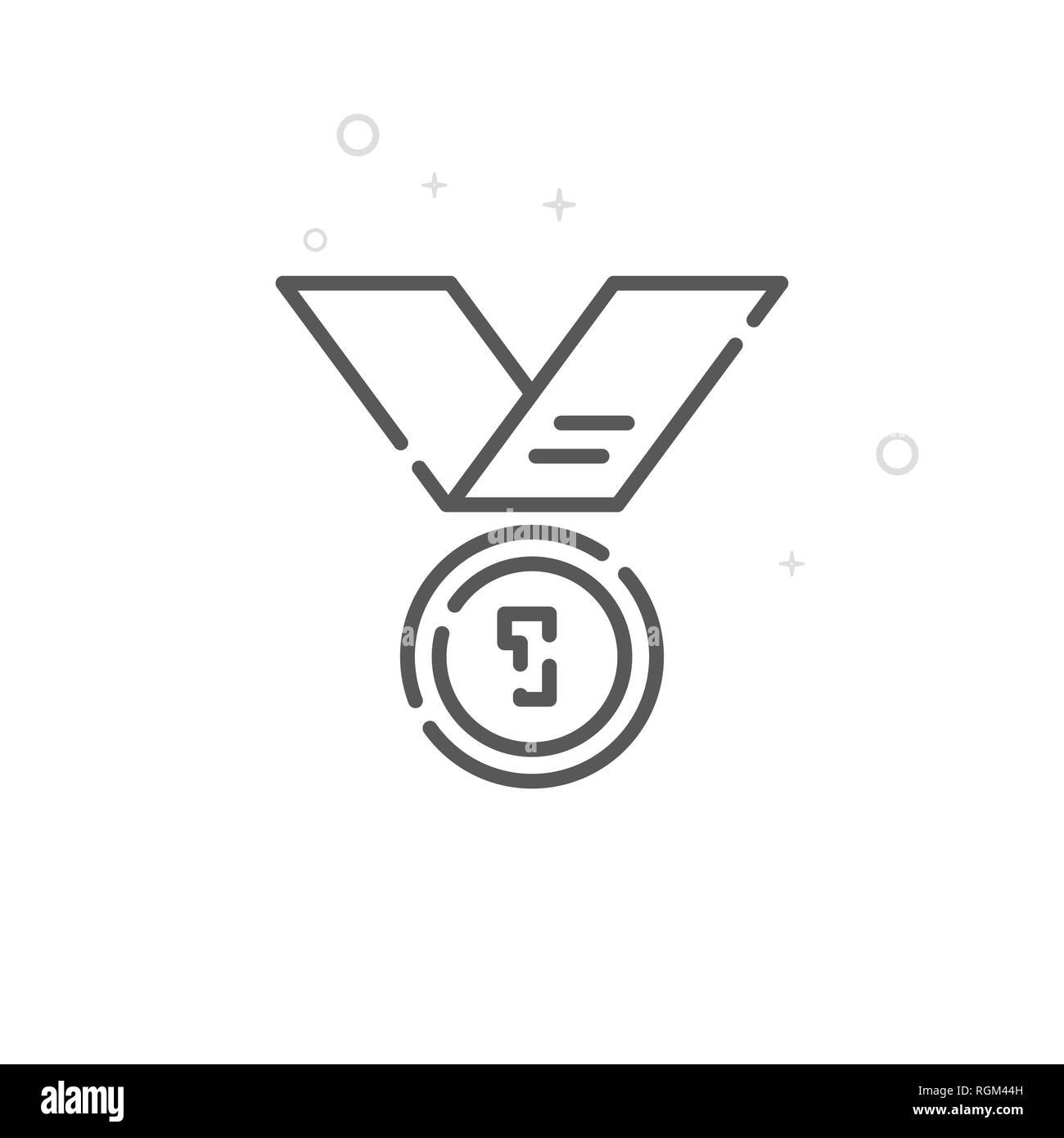 Medal Line Icon. First Place Symbol, Pictogram, Sign. Light Abstract ...