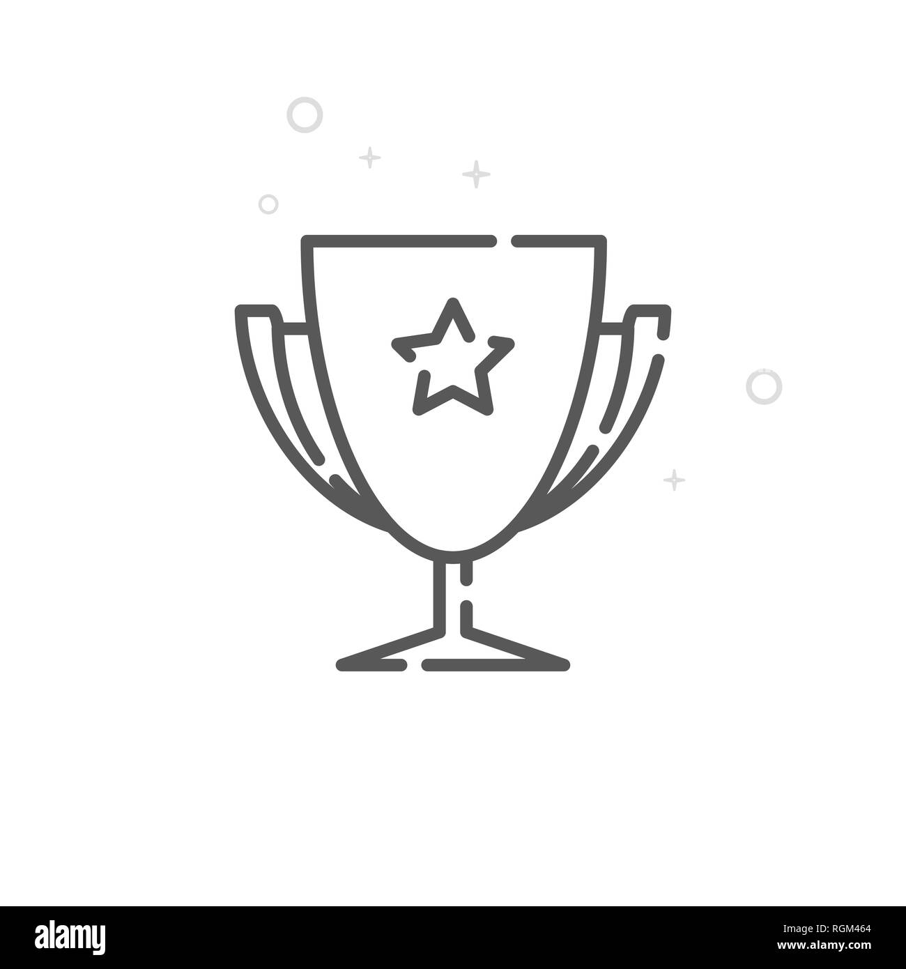 Trophy Cup Line Icon. Winner's Cup Symbol, Pictogram, Sign. Light ...