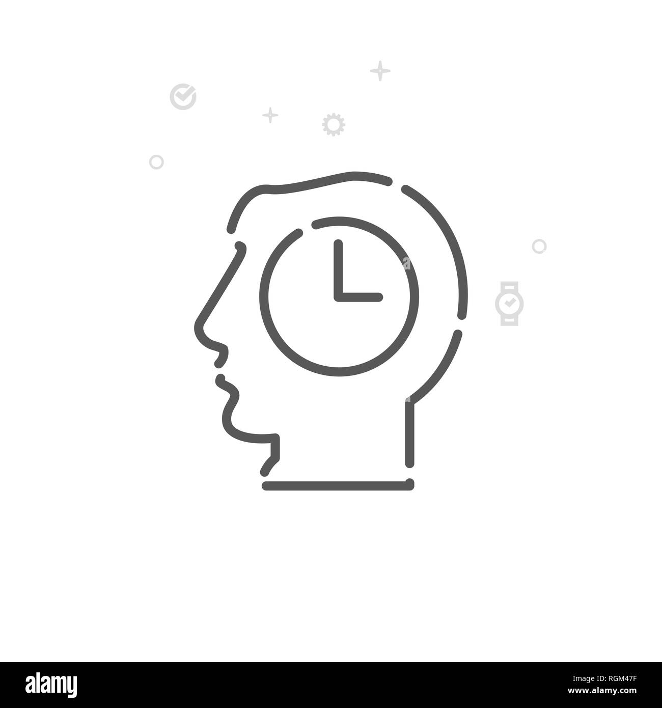 Time Management Line Icon. Businessman, Business Planning Symbol ...
