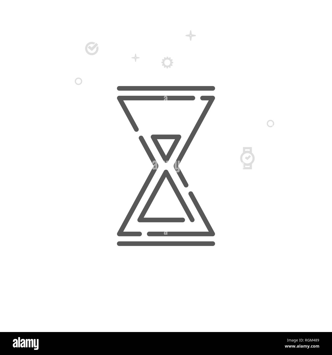 Hourglass Line Icon. Sandglass Symbol, Pictogram, Sign. Light Abstract ...