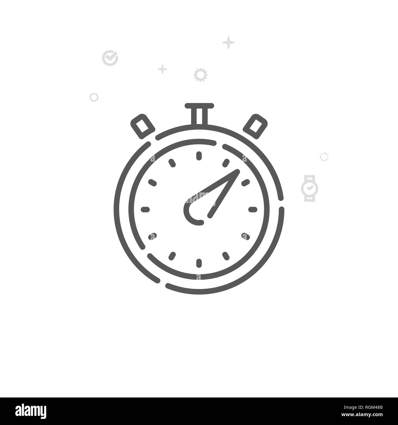 Stopwatch Line Icon. Sports Timer Symbol, Pictogram, Sign. Light ...