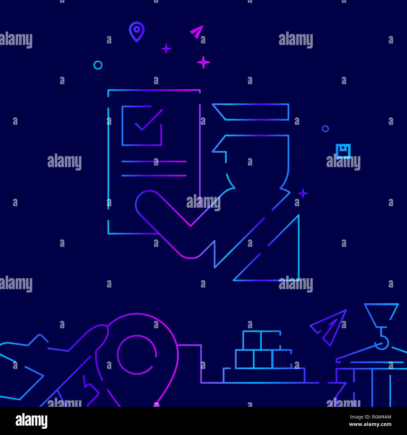 Customs Clearance Line Icon. Customs Officer Gradient Symbol, Pictogram ...