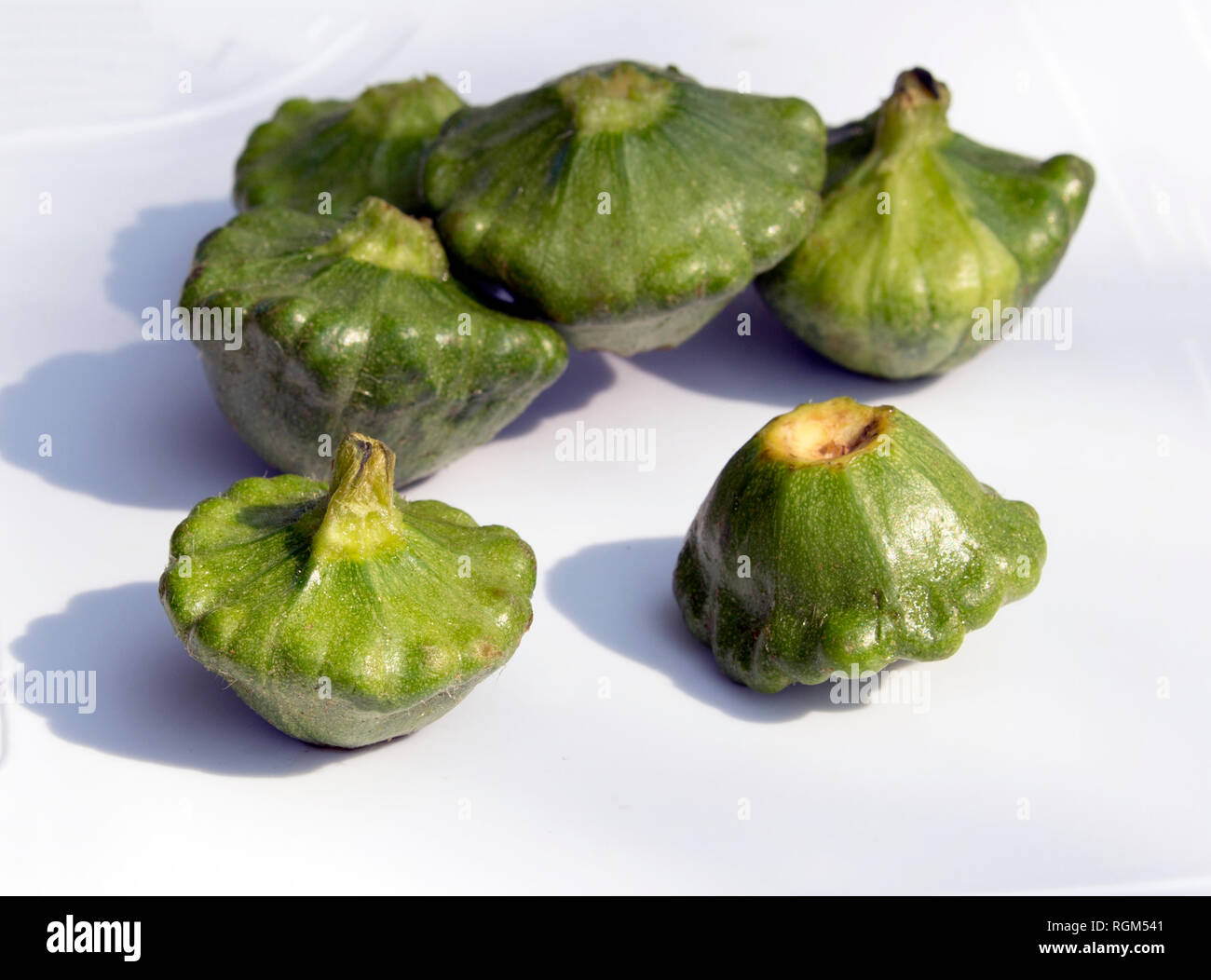 pattipan vegetable close up on white background Stock Photo - Alamy