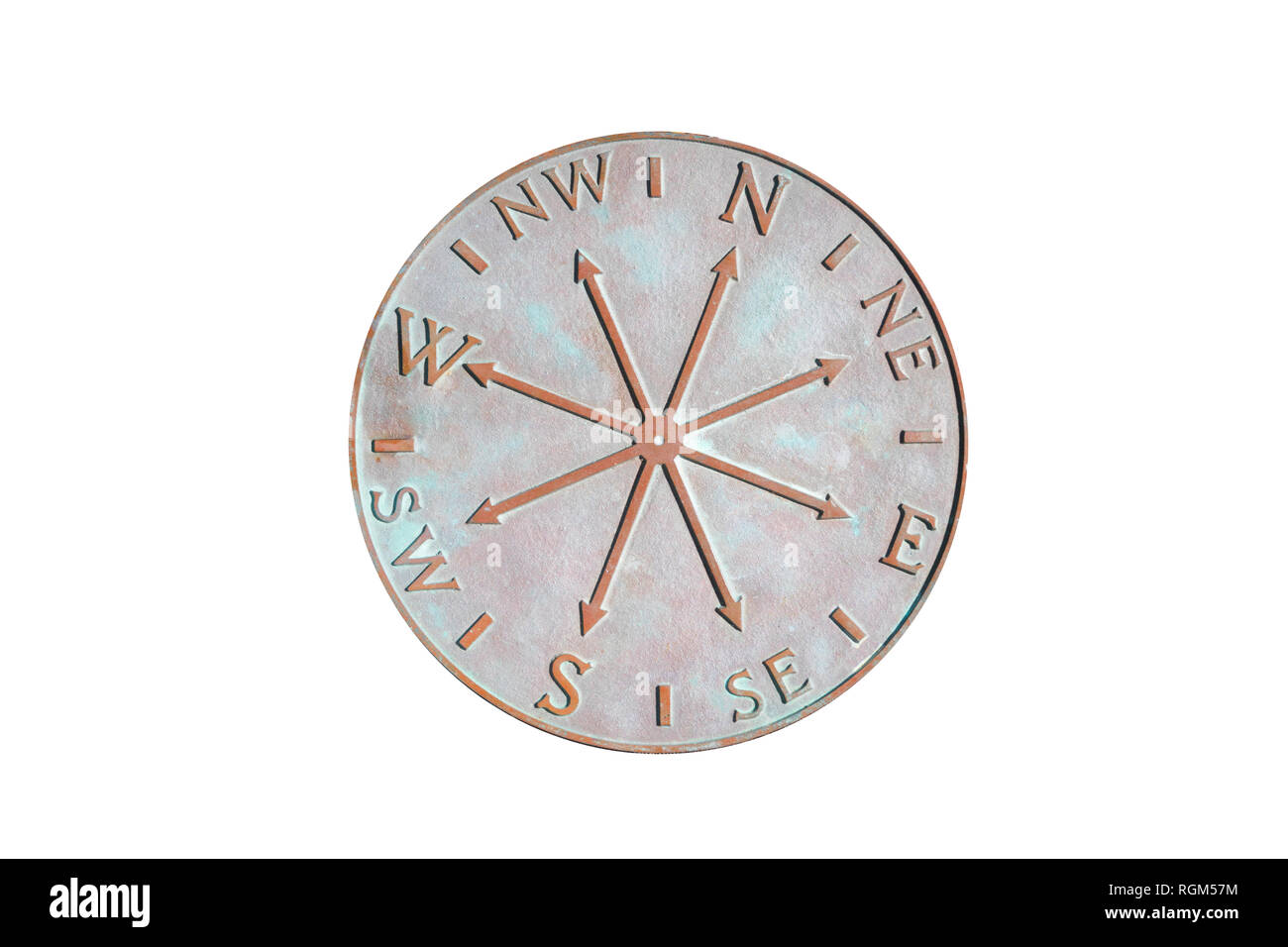 Old metal compass isolated on white background Stock Photo - Alamy