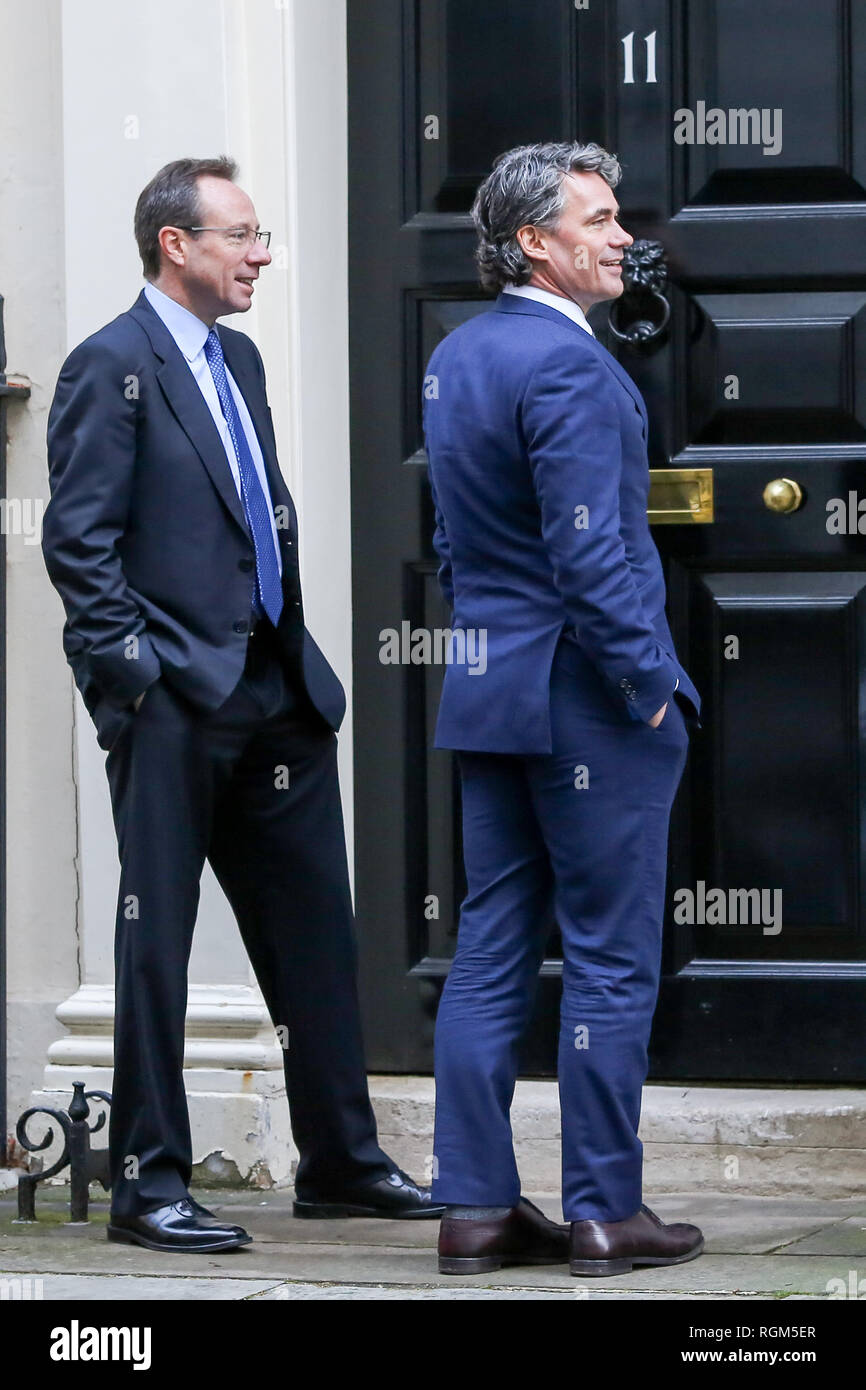 Philip Jansen (L) CEO of BT (British Telecom) and former CEO of Worldly ...