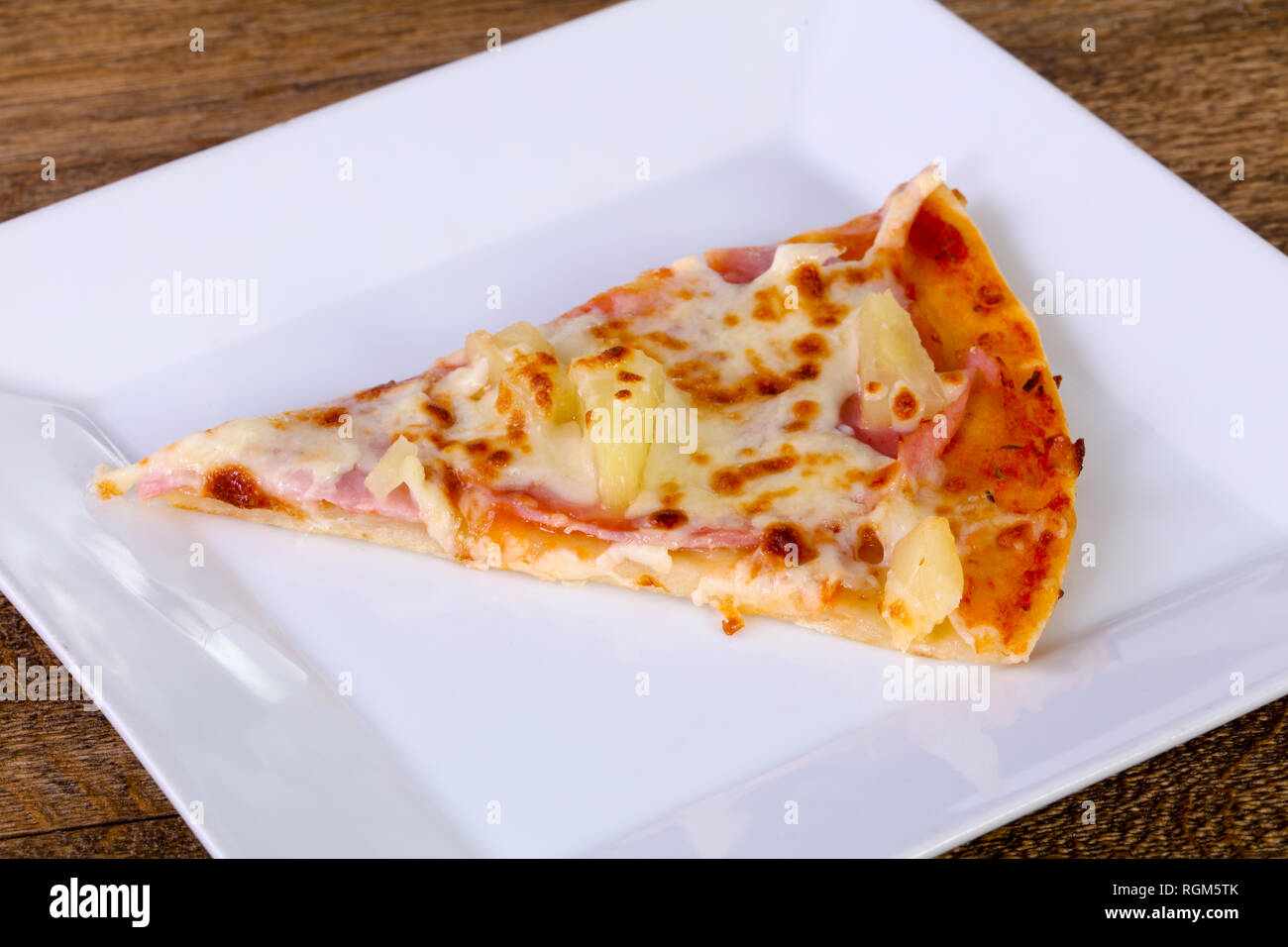 Pizza with ham and cheese Stock Photo - Alamy