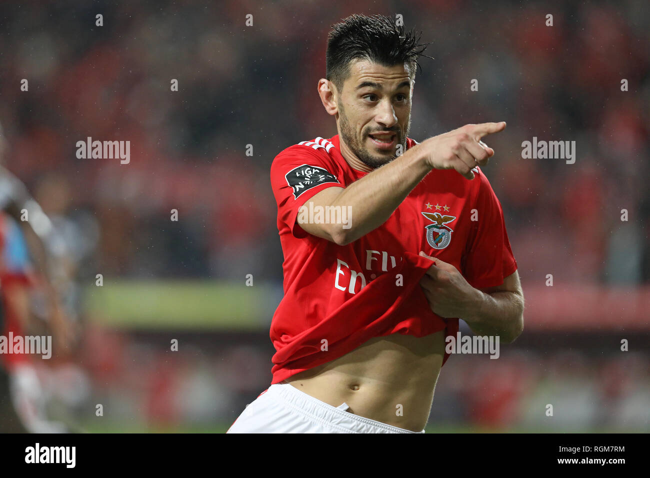 Sagres Pizzi of SL Benfica seen celebrating after scoring a goal during ...