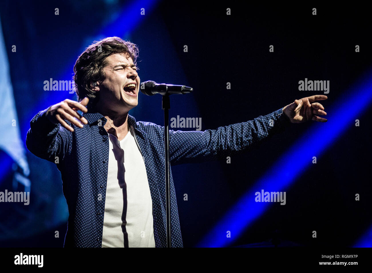 Denmark, Copenhagen - January 29, 2019. The Danish band Lukas Graham ...