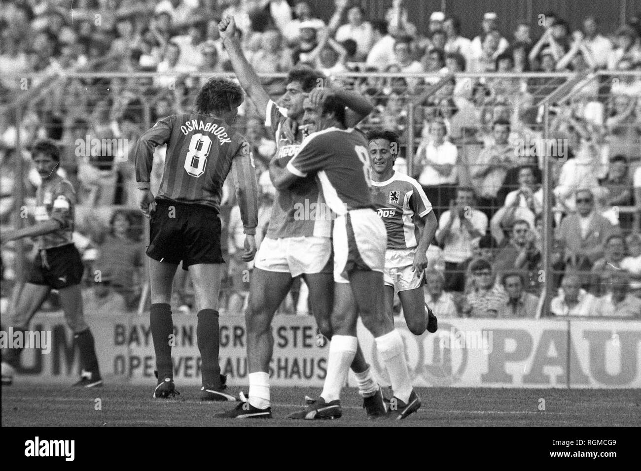 Erich BEER (1860) hugs Viorel NASTASE (1860), who had just scored the ...