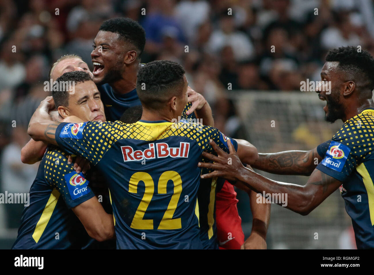Red Bull Brasil - Ytalo Red Bull Brasil player celebrates his goal with ...