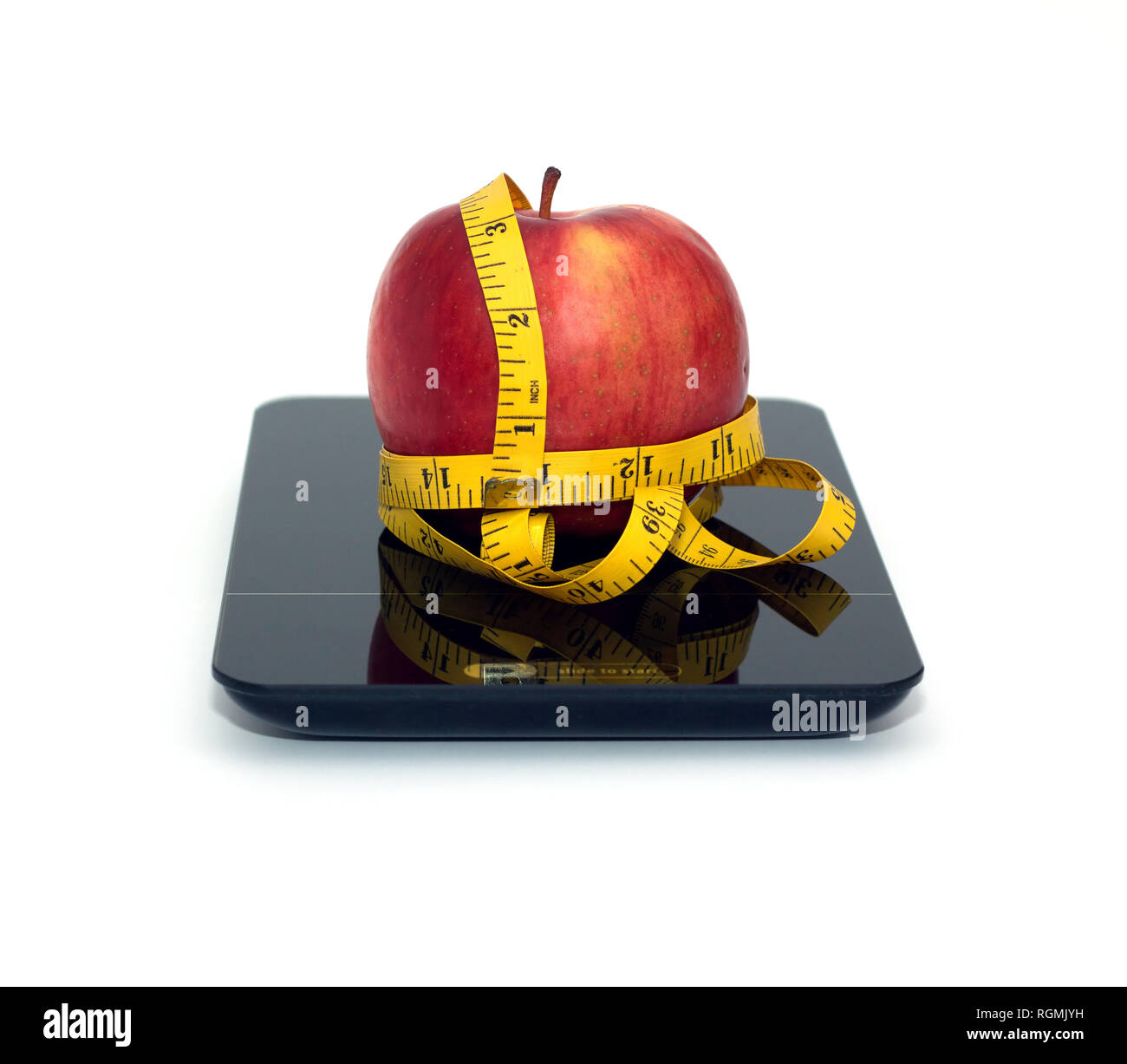 Big apple measuring tape Cut Out Stock Images & Pictures - Alamy