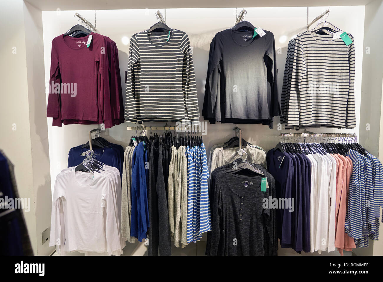 HONG KONG - CIRCA NOVEMBER, 2016: inside H & M store in Hong Kong. H ...