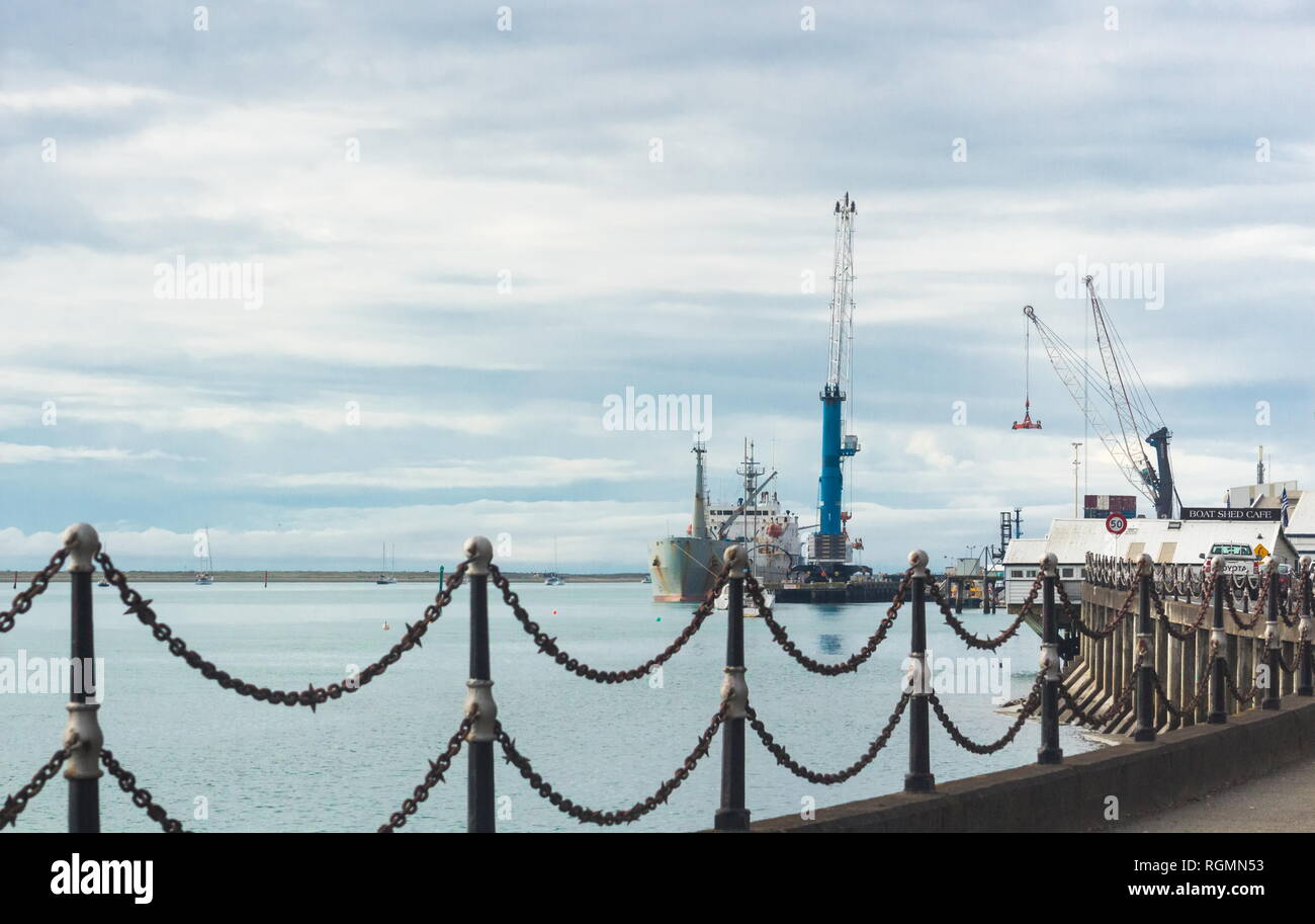 Nelson, New Zealand - 25 August, 2017: Port Nelson is the main port ...