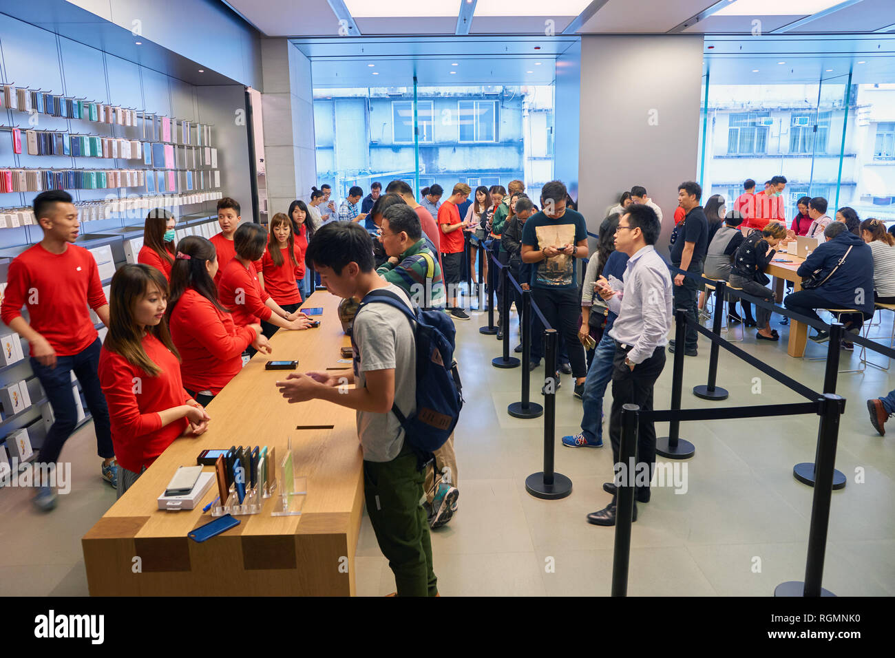 HONG KONG - CIRCA NOVEMBER, 2016: inside Apple store. Apple is an ...