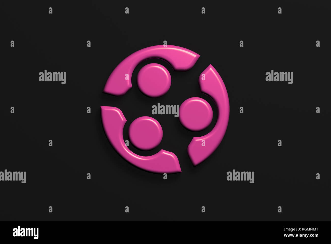 Pink Business Women People Teamwork. 3D Render Illustration Stock Photo ...