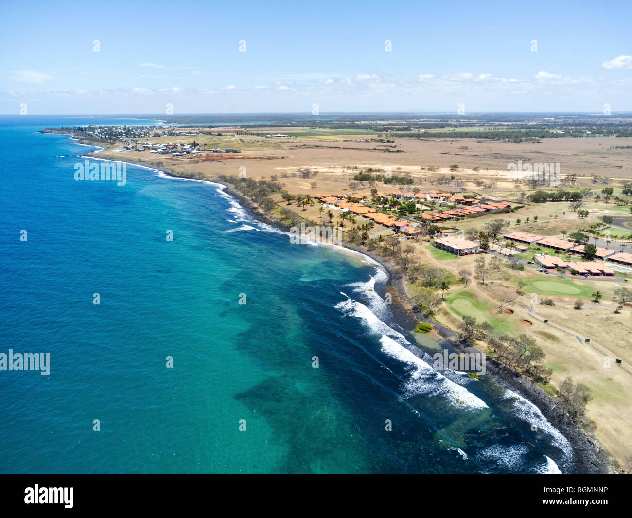 Aerial of waterfront houses at Coral Cove Queensland Australia Stock ...