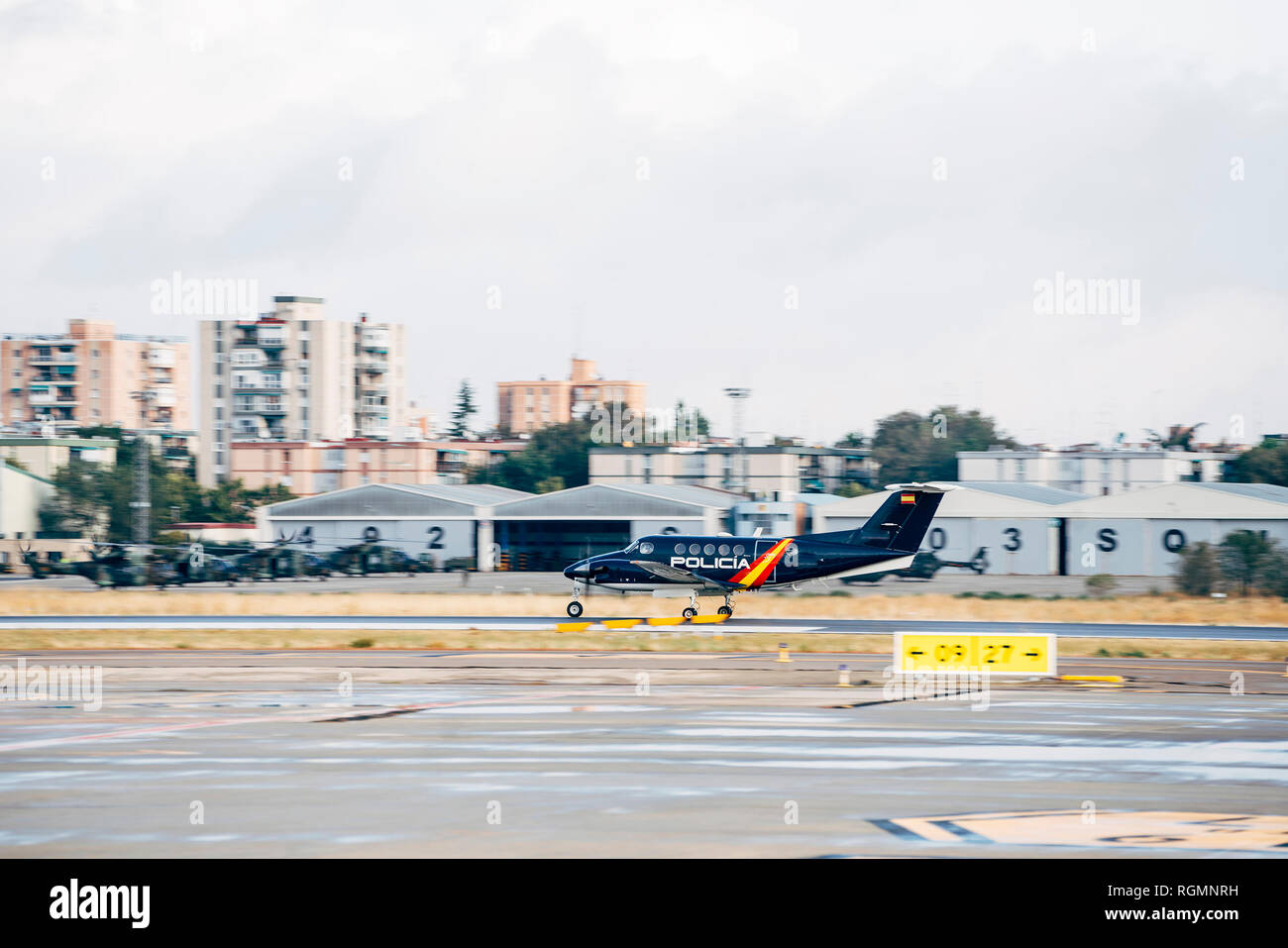 Police plane during start Stock Photo - Alamy