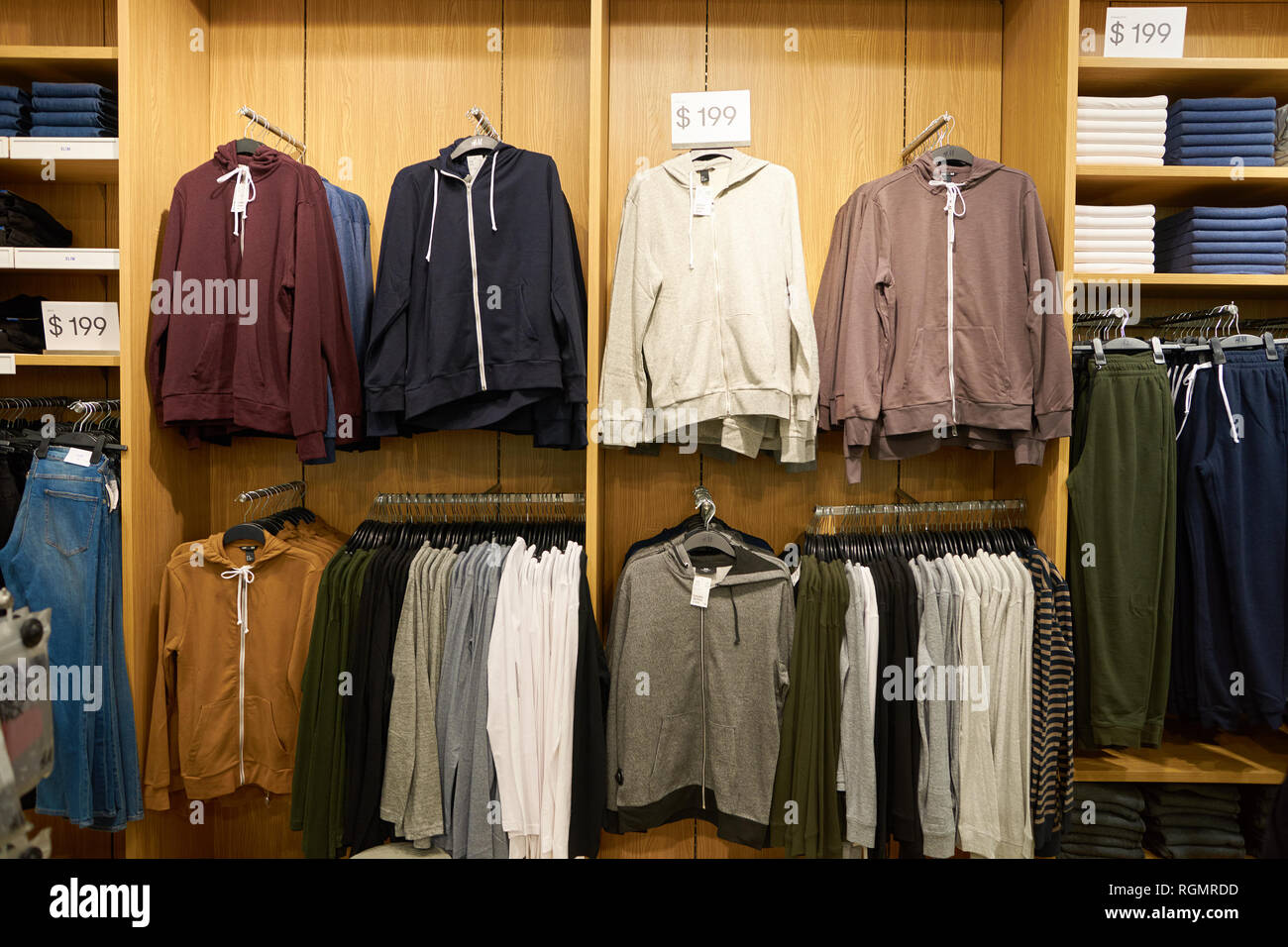 HONG KONG - CIRCA NOVEMBER, 2016: inside H & M store in Hong Kong. H ...