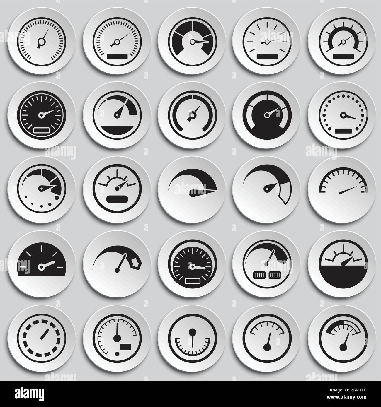 Analog Gauge Meter On Plates Background For Graphic And Web Design