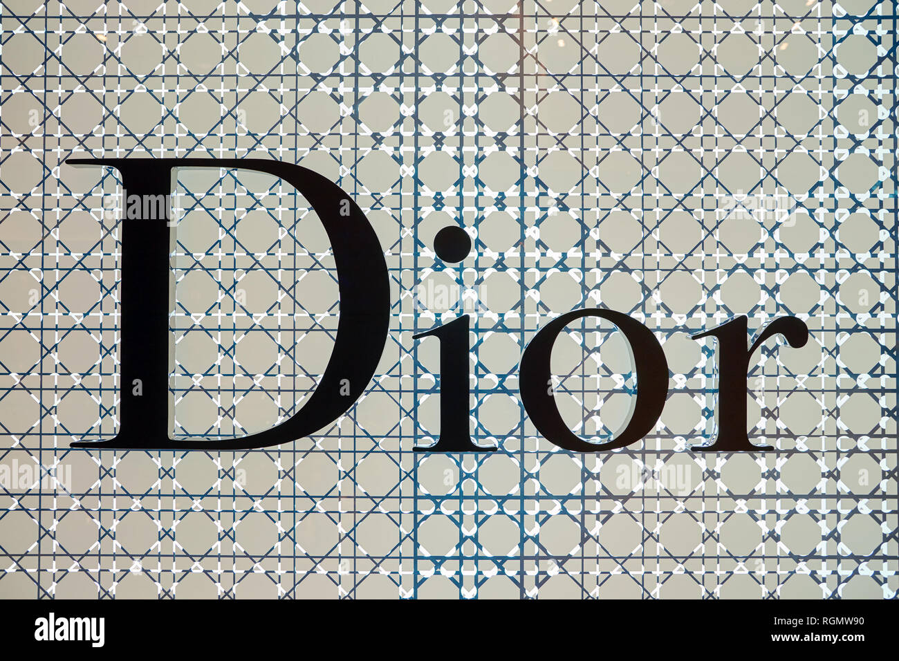 HONG KONG - CIRCA NOVEMBER, 2016: close up shot of Dior sign at the ...