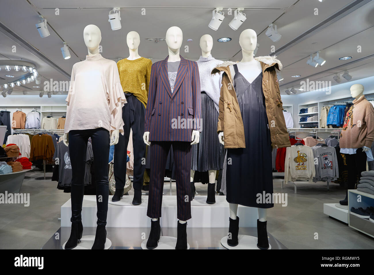 HONG KONG - CIRCA NOVEMBER, 2016: inside H & M store in Hong Kong. H ...