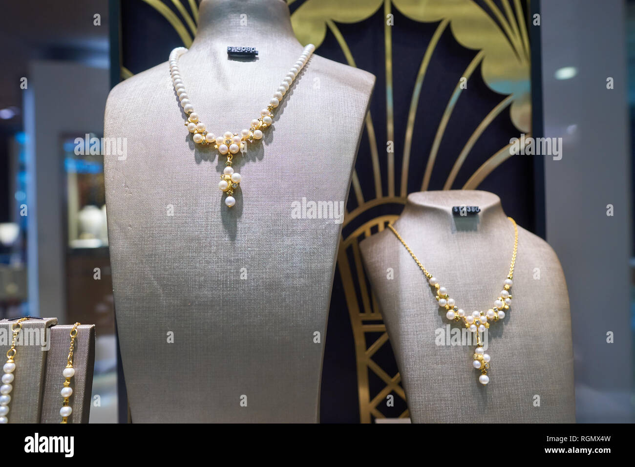 HONG KONG - CIRCA NOVEMBER, 2016: a display window in a jewellery store ...