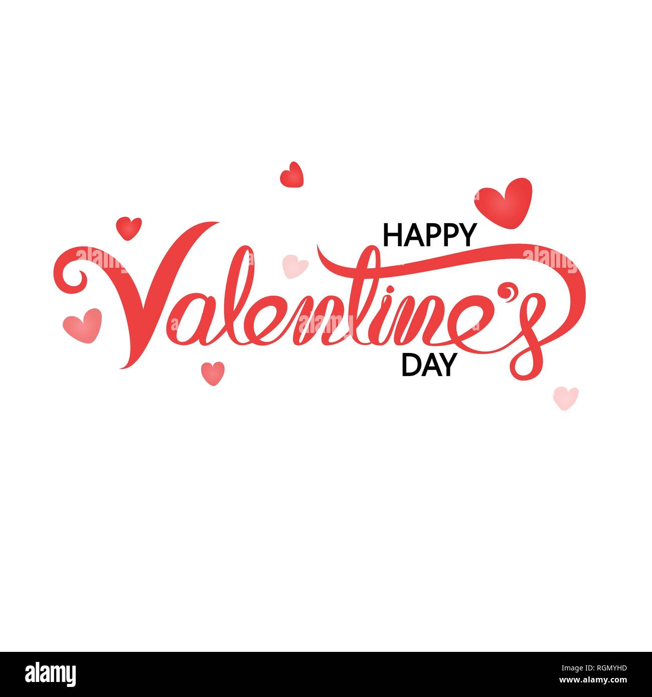 Happy Valentines Day Typography Poster Handwritten Calligraphy Text