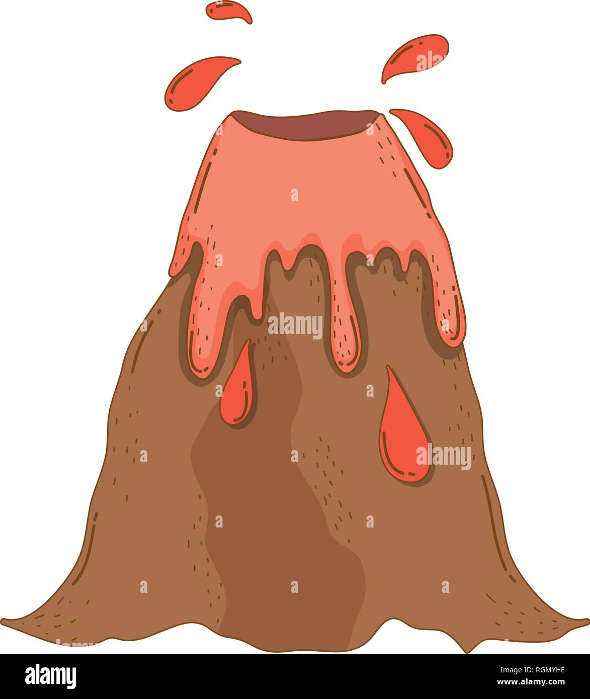 Cartoon Volcano With A Face