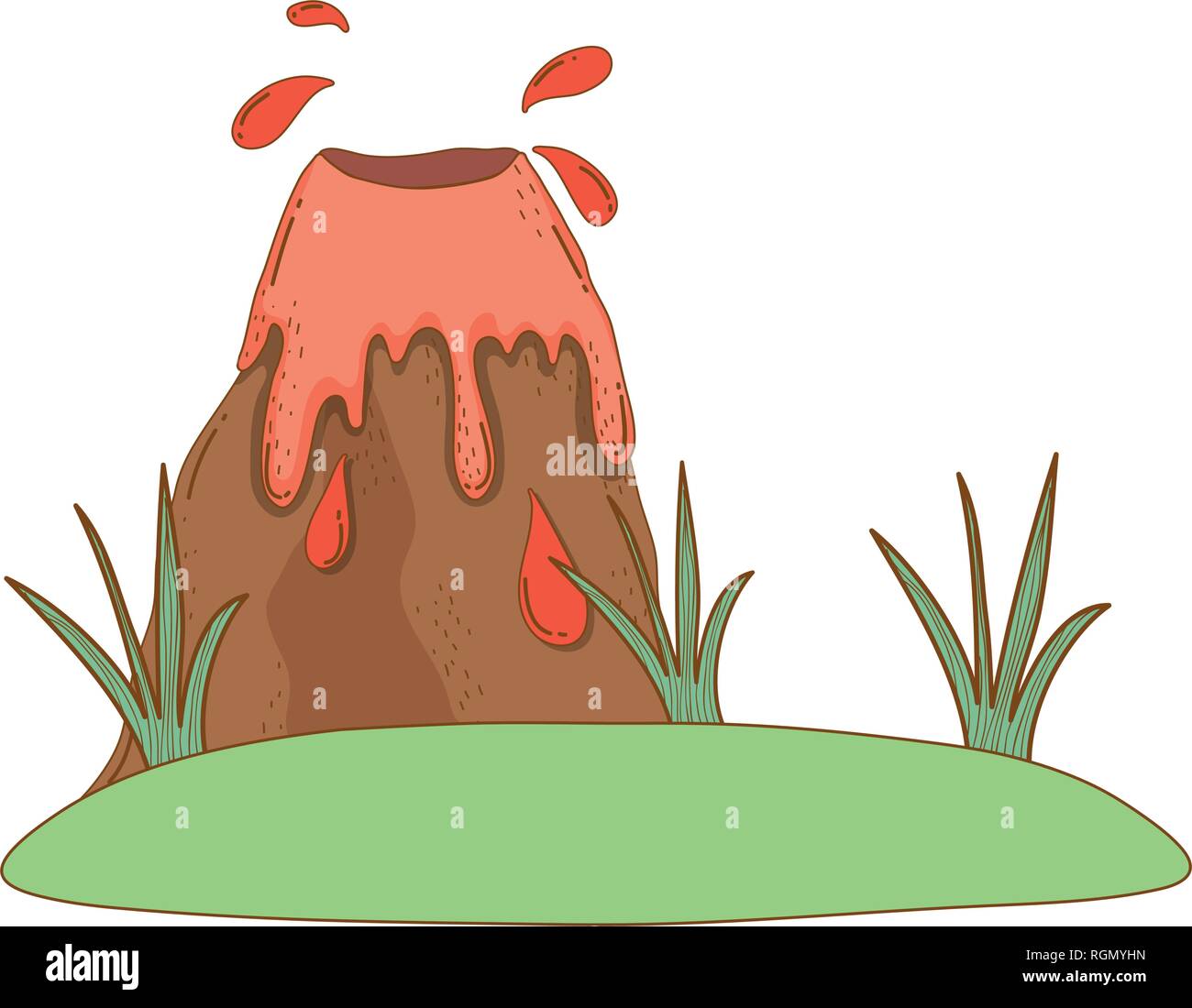 volcano prehistoric landscape scene Stock Vector Image & Art - Alamy