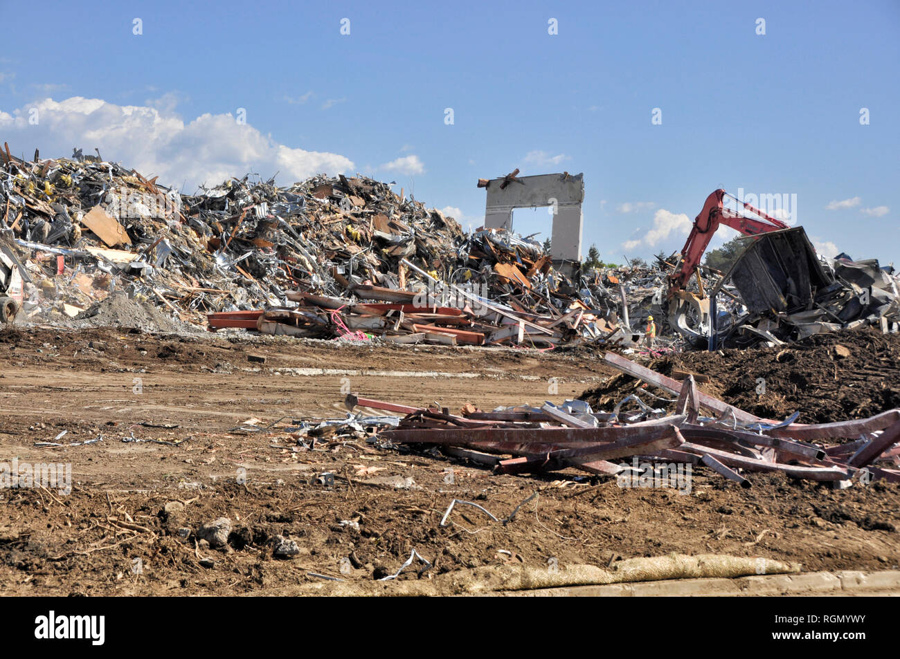 Mechanical excavator demolition destruction hi-res stock photography ...