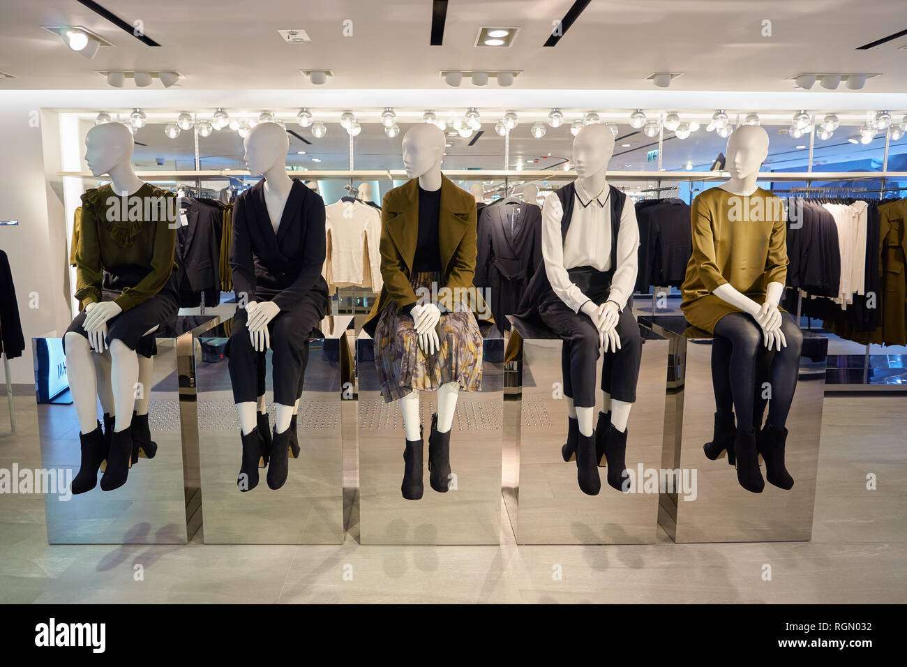 HONG KONG - CIRCA NOVEMBER, 2016: inside H & M store in Hong Kong. H ...