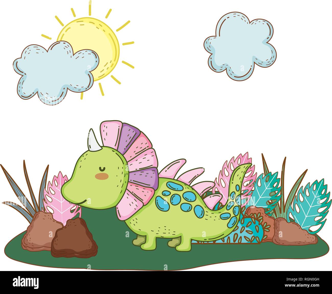 cute dinosaur character icon Stock Vector Image & Art - Alamy