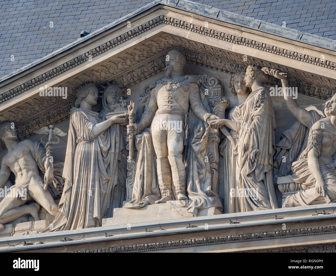 Louvre with statue closeup hi-res stock photography and images - Alamy
