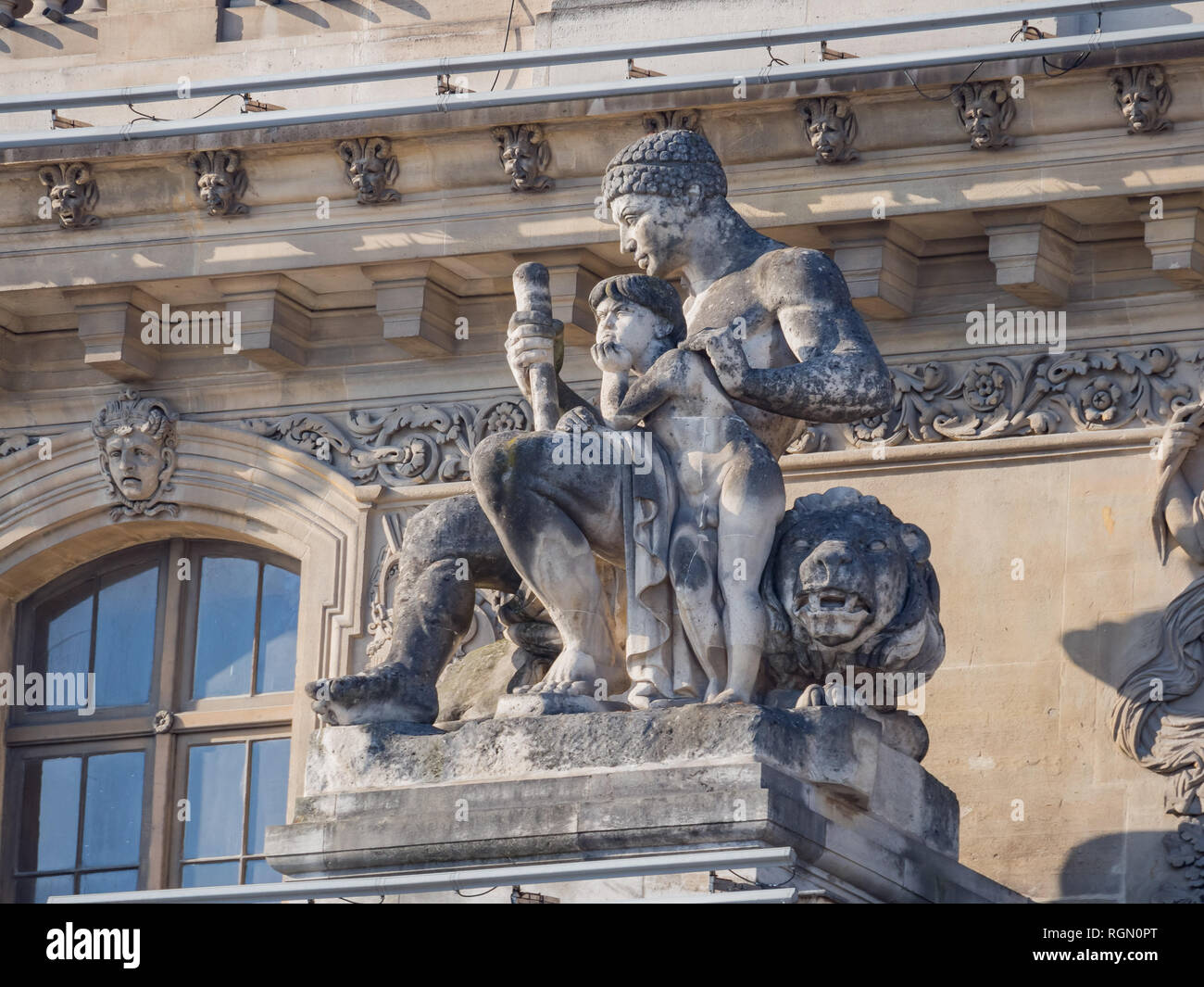 Louvre with statue closeup hi-res stock photography and images - Alamy