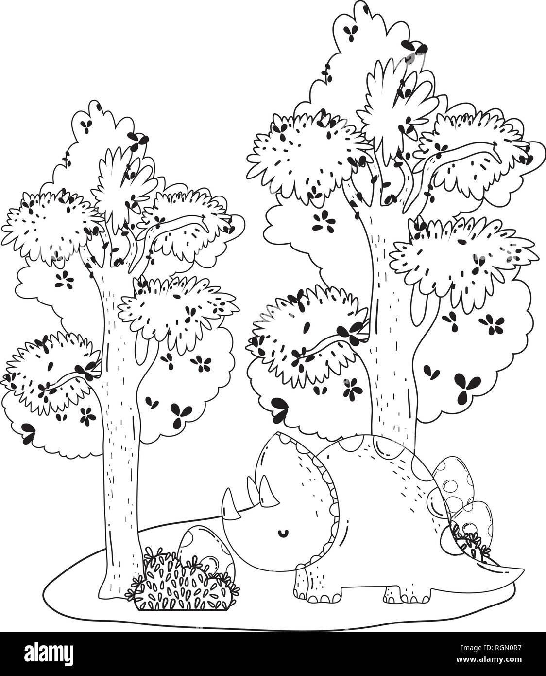 Cute fantasy monster character in Black and White Stock Photos & Images ...