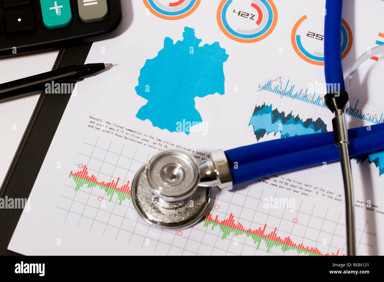 German Economic Chart and Interrogator Stock Photo - Alamy