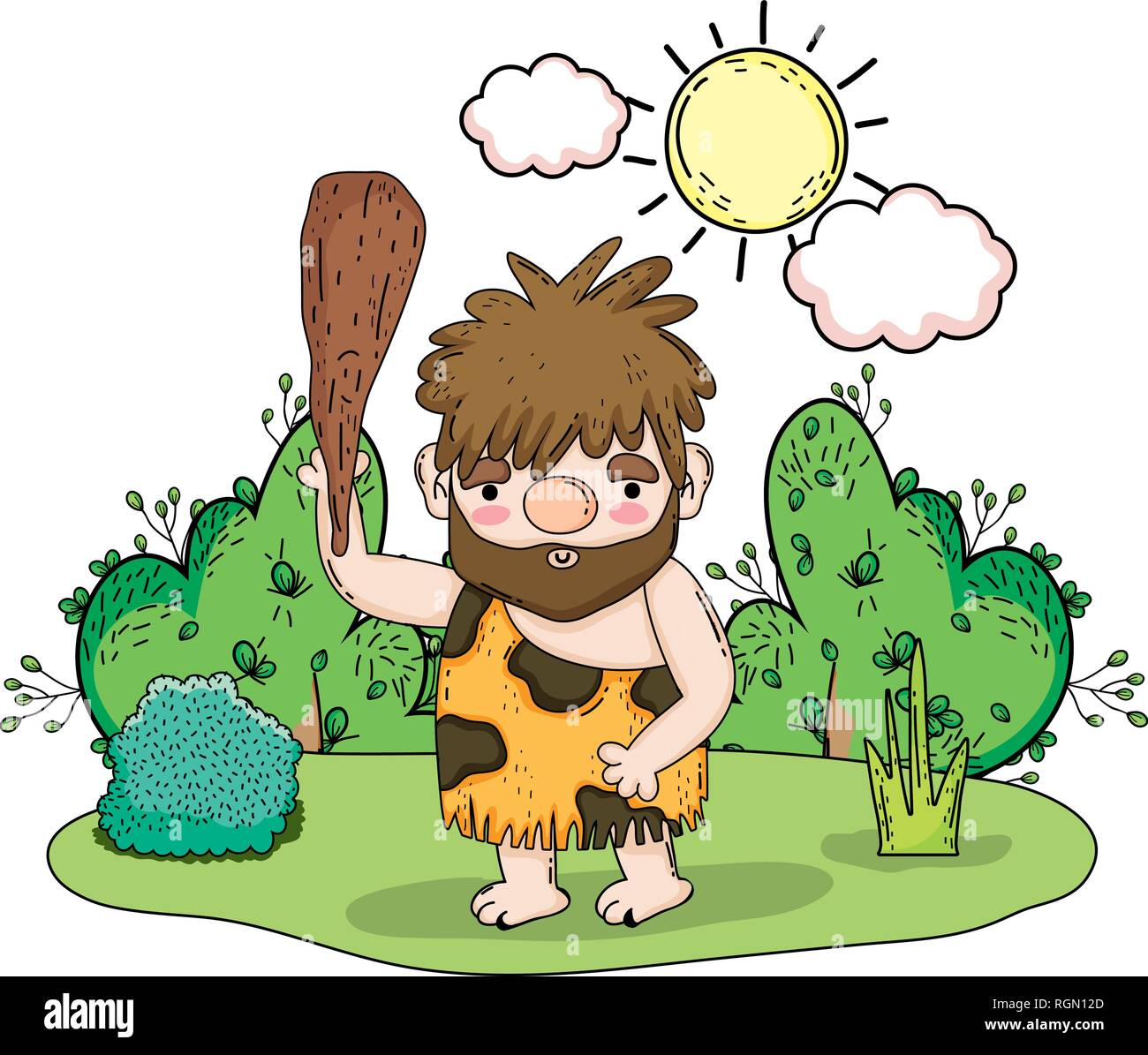 caveman comic in the landscape Stock Vector Image & Art - Alamy